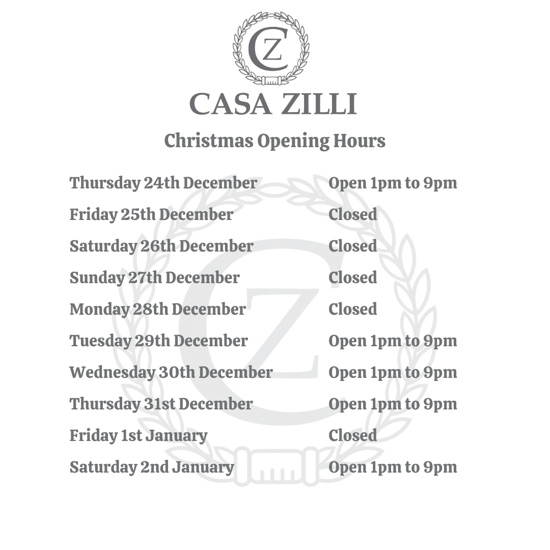 Takeaway Menu - CASA ZILLI